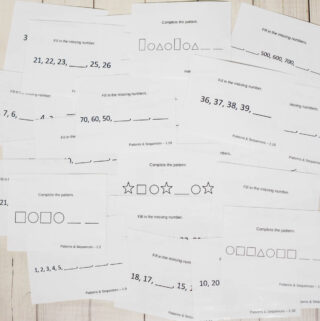 First Grade Math Cards: Patterns & Sequences - ResearchParent.com