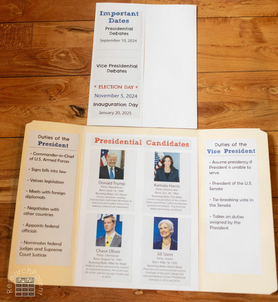 2024 U.S. Presidential Election Lap Book - ResearchParent.com