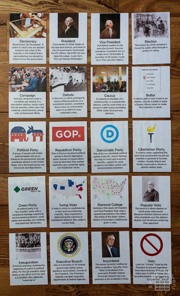 U.S. Presidential Election Cards - ResearchParent.com